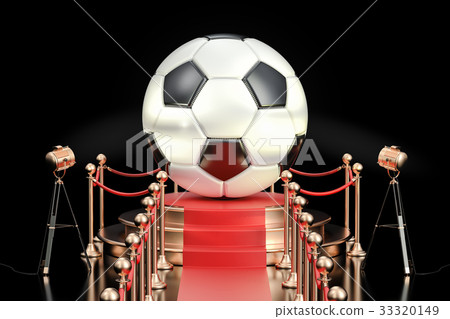 Podium with soccer ball, 3D rendering - Stock Illustration [33320149 ...
