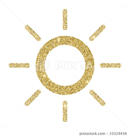 Sun icon with glitter effect, isolated on white - Stock Illustration ...