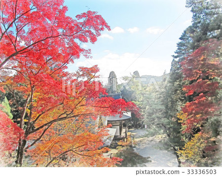 Autumn leaves of Jingo-ji - Stock Illustration [33336503] - PIXTA