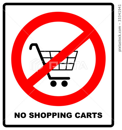 No shopping cart sign, vector illustration - Stock Illustration ...