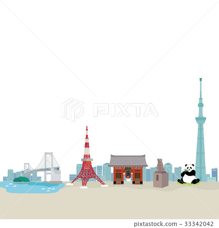 Tokyo landscape illustration - Stock Illustration [33342042] - PIXTA