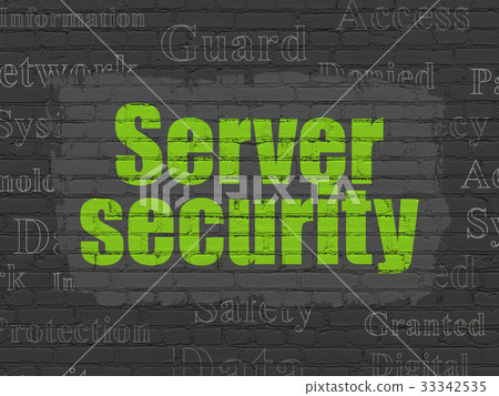 Safety concept: Server Security on wall background - Stock Illustration ...