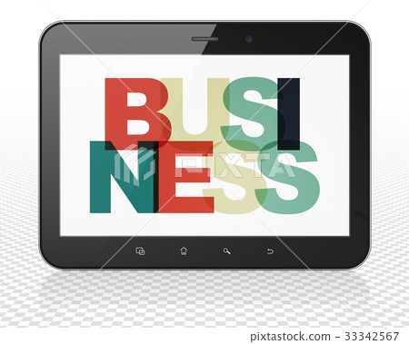 Finance concept: Tablet Pc Computer with Business - Stock Illustration ...