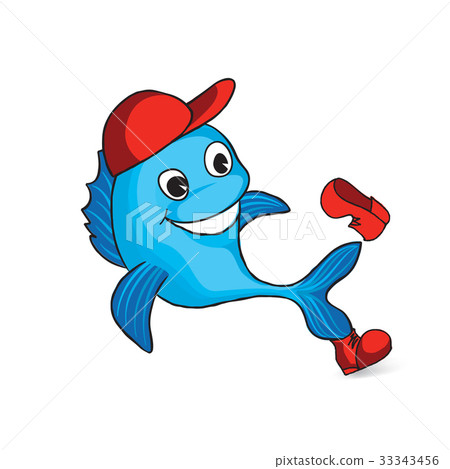 Funny flipper dolphin. Fish sign. Seafood logo - Stock Illustration ...