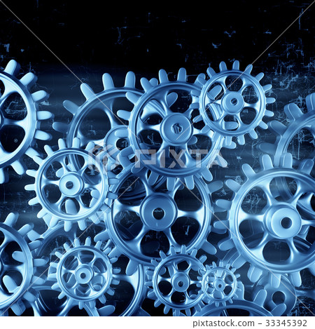 White gears and cogs macro - Stock Illustration [33345392] - PIXTA