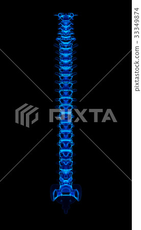 3D illustration of shiny blue skeleton system. - Stock Illustration ...