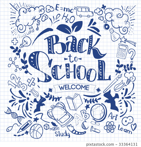 Hand-Drawn Back to School Sketchy Notebook - Stock Illustration ...