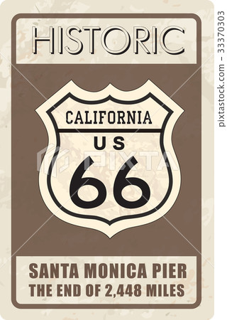 Route 66 sign Historic roud banner Travel USA - Stock Illustration ...