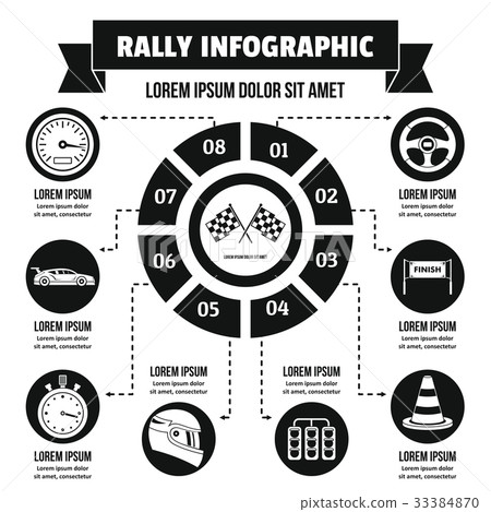 Rally infographic concept, simple style - Stock Illustration [33384870 ...