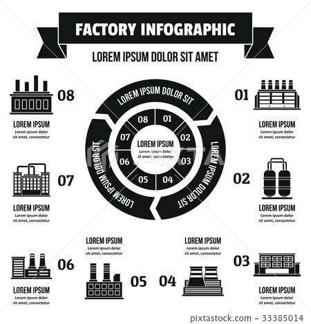 Factory infographic concept, simple style-插圖素材 [33385014] - PIXTA圖庫