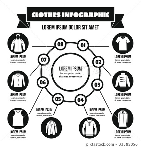 Clothes infographic concept, simple style - Stock Illustration ...
