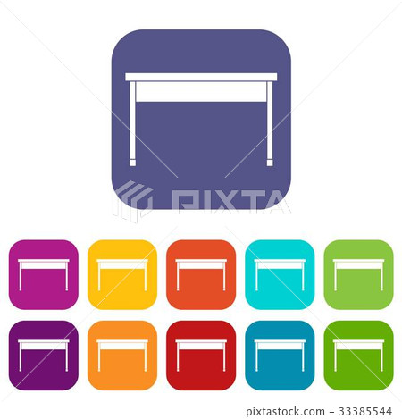 Desk icons set flat - Stock Illustration [33385544] - PIXTA