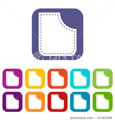 Abstract pocket icons set flat - Stock Illustration [33385696] - PIXTA