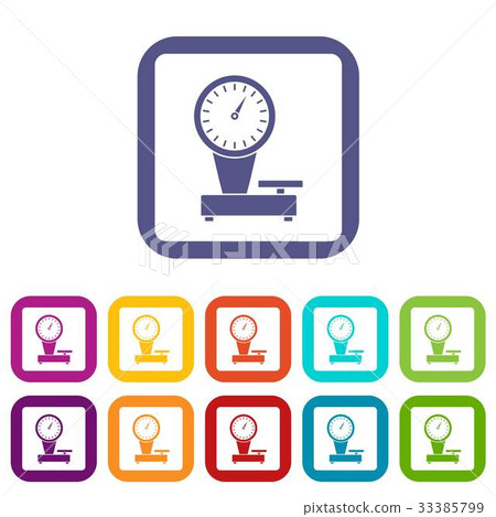 Weight scale icons set flat - Stock Illustration [33385799] - PIXTA