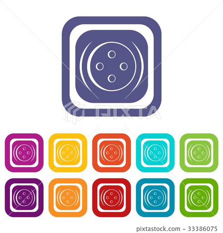 Clothing square button icons set flat - Stock Illustration [33386075 ...