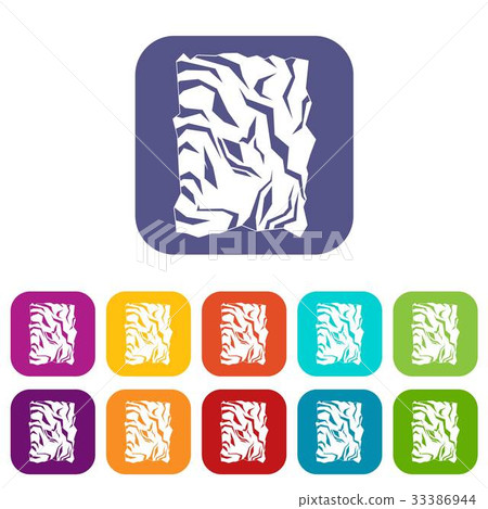 Crumpled paper icons set - Stock Illustration [33386944] - PIXTA