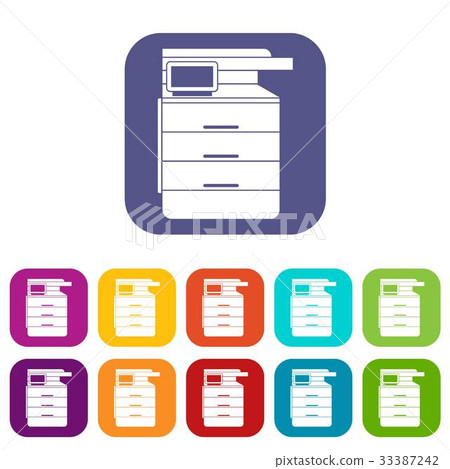 Multipurpose device, fax, copier and scanner icons - Stock Illustration ...