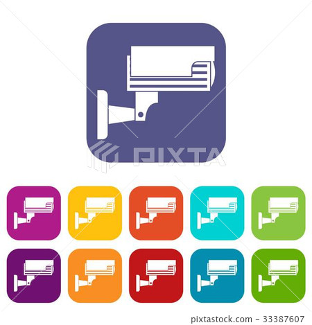 Surveillance camera icons set - Stock Illustration [33387607] - PIXTA