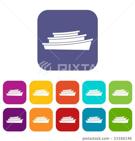 Wooden boat icons set - Stock Illustration [33388146] - PIXTA