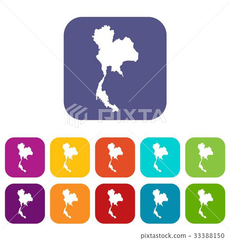 Thailand map icons set - Stock Illustration [33388150] - PIXTA