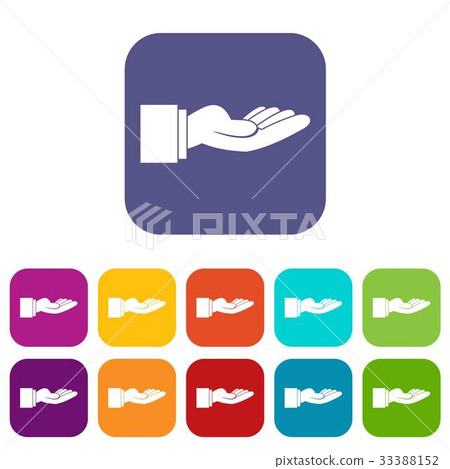 Outstretched hand gesture icons set - Stock Illustration [33388152] - PIXTA