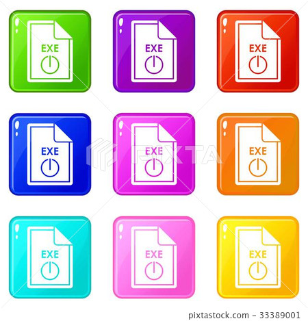 File EXE icons 9 set - Stock Illustration [33389001] - PIXTA