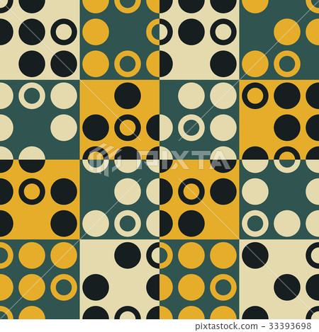 Seamless Circle and Square Pattern - Stock Illustration [33393698] - PIXTA