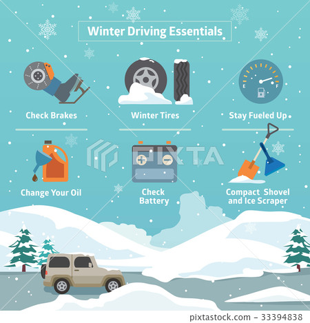 Vector Concept of Winter Driving - Stock Illustration [33394838] - PIXTA