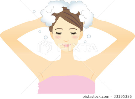 A woman to shampoo - Stock Illustration [33395386] - PIXTA