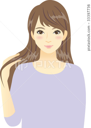 Rustling hair woman - Stock Illustration [33397736] - PIXTA