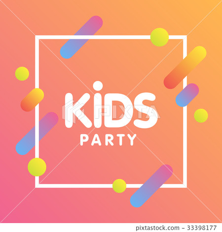 Kids party letter sign poster vector illustration - Stock Illustration ...