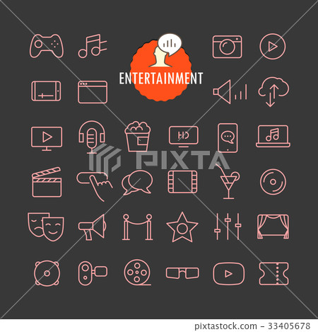 Different entertainment icons vector collection - Stock Illustration ...