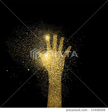 Hand gold glitter art concept symbol illustration - Stock Illustration ...