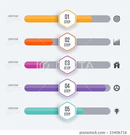 Vector illustration infographic five options - Stock Illustration ...