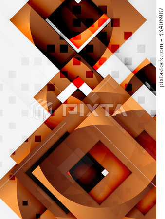 Squares geometric object in light 3d space - Stock Illustration ...