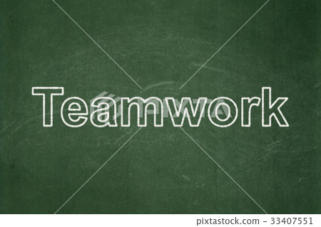 Business concept: Teamwork on chalkboard - Stock Illustration [33407551 ...