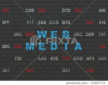 Web design concept: Web Media on wall background - Stock Illustration ...