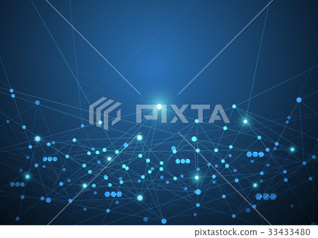 Vector technology concept. Connected Lines - Stock Illustration ...
