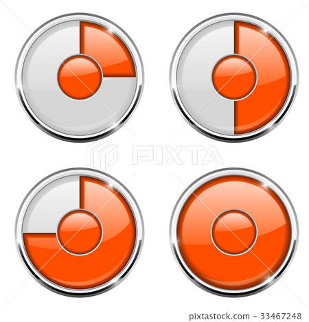 Round loading progress icon. Orange and white sign - Stock Illustration ...