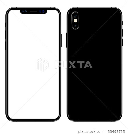 new phone front and black vector drawing eps10 - Stock Illustration ...