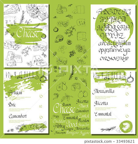 Vector illustrated Set Cheese Menu. - Stock Illustration [33493621] - PIXTA