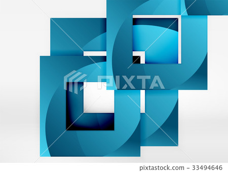 Squares geometric object in light 3d space - Stock Illustration ...