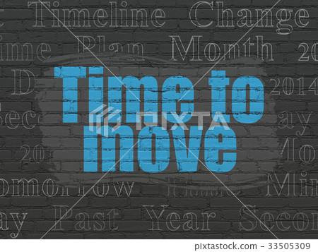 Timeline concept: Time to Move on wall background - Stock Illustration ...