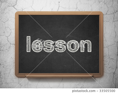 Learning concept: Lesson on chalkboard background - Stock Illustration ...