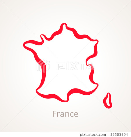 France - Outline Map - Stock Illustration [33505594] - PIXTA