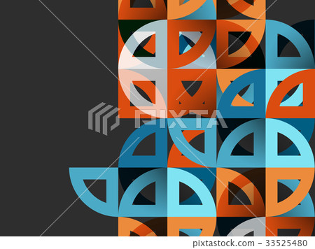 Cut paper circles, mosaic mix geometric pattern - Stock Illustration ...