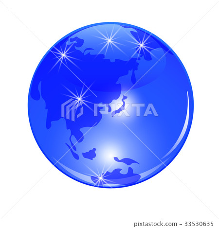 Blue planet earth. View from Japan, China and the - Stock Illustration ...