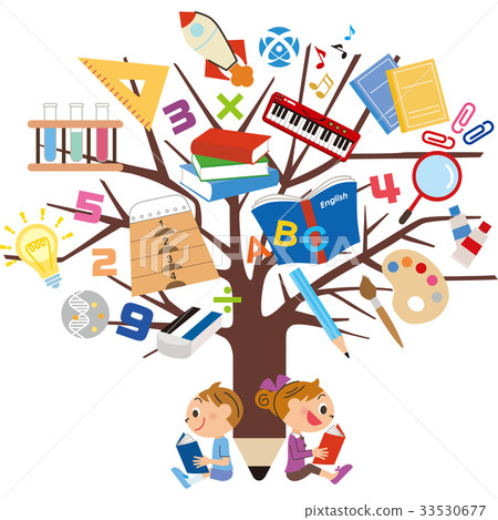 Children learning tools tree - Stock Illustration [33530677] - PIXTA
