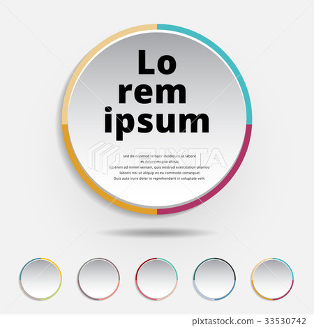 Abstract 3D circle label colorful border - Stock Illustration [33530742 ...