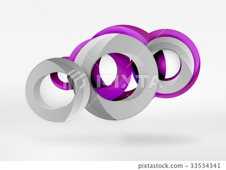 Modern 3d ring vector abstract background-插圖素材 [33534341] - PIXTA圖庫